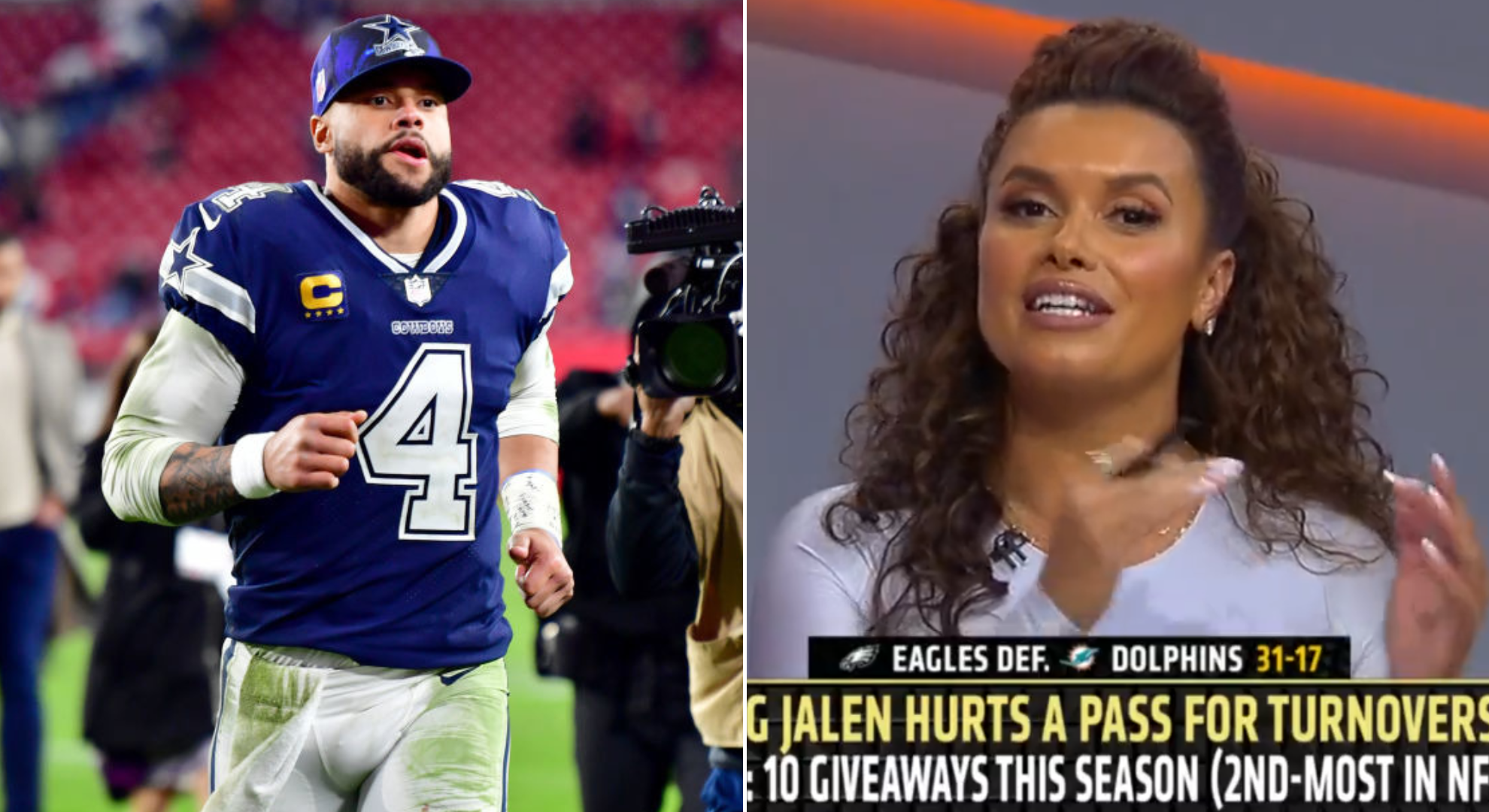 Cowboys star roasts Joy Taylor over bizarre Dak Prescott take during ...